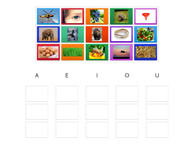 VOCALI INIZIALI - Group sort