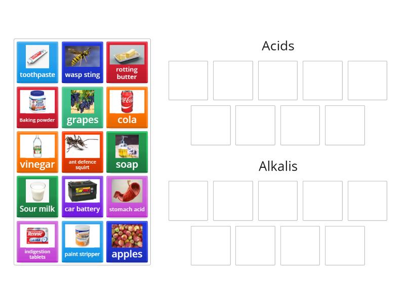 Acids and Alkalis - Group sort