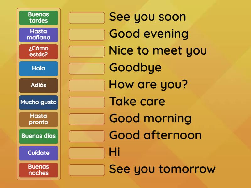01.1 Saludos y despedidas (unir) - Match up