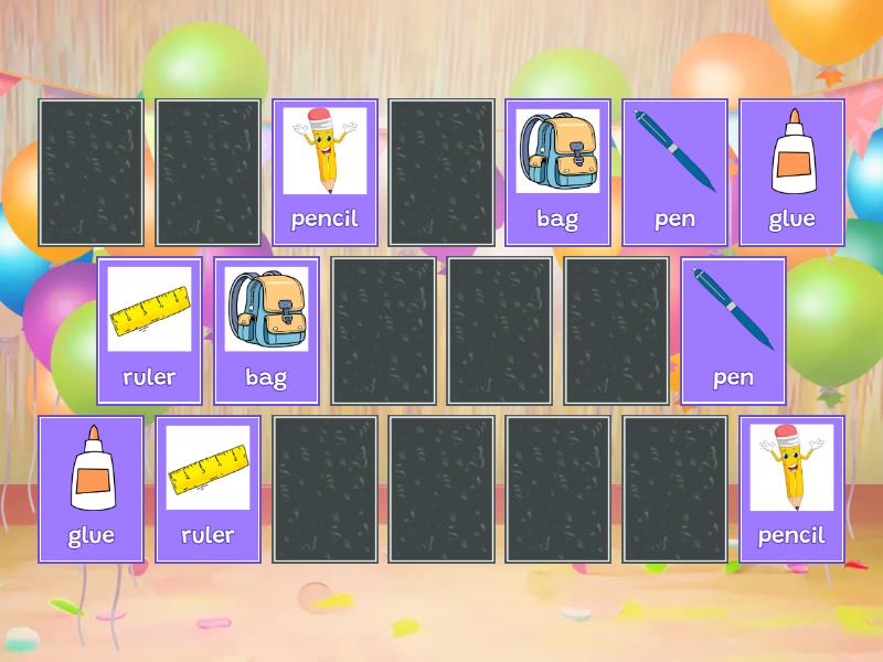 School objects - Parejas