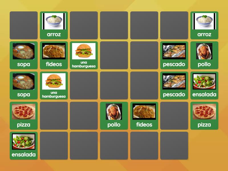 La comida - Matching pairs