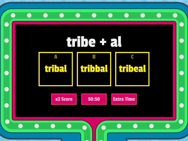 6.7 Adding Suffixes to Silent E words - Gameshow quiz