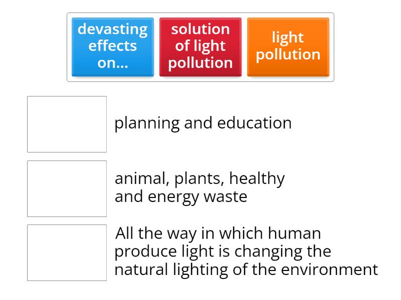 LIGHT POLLUTION - Match up