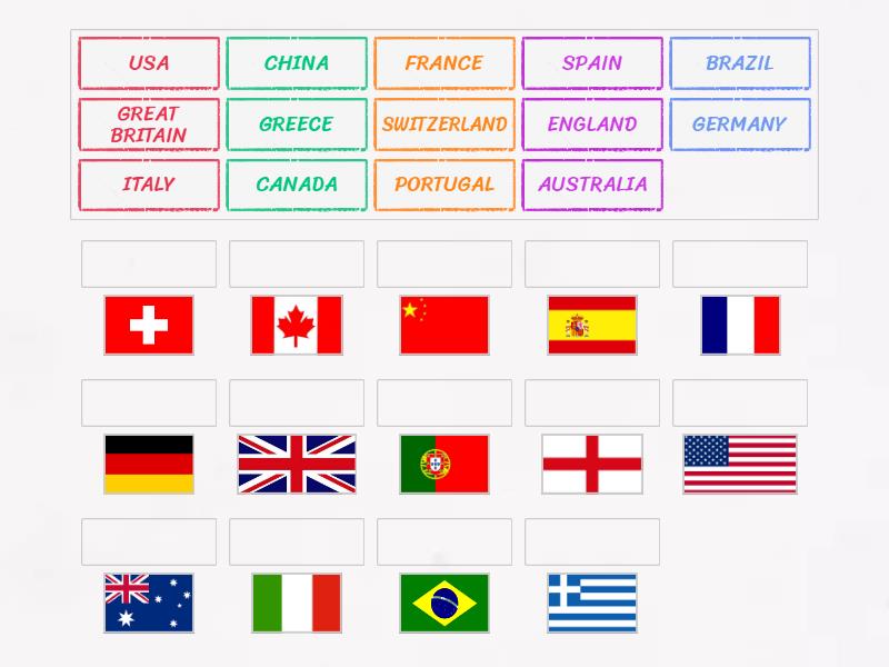 COUNTRIES AND FLAGS - Match up