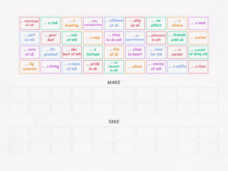 MAKE vs TAKE - Group sort