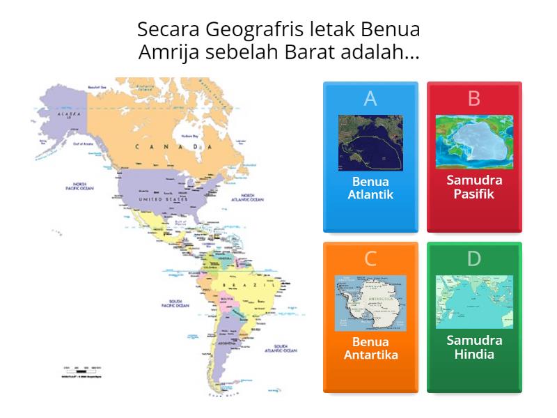 Letak dan Luas Benua Amerika - Quiz