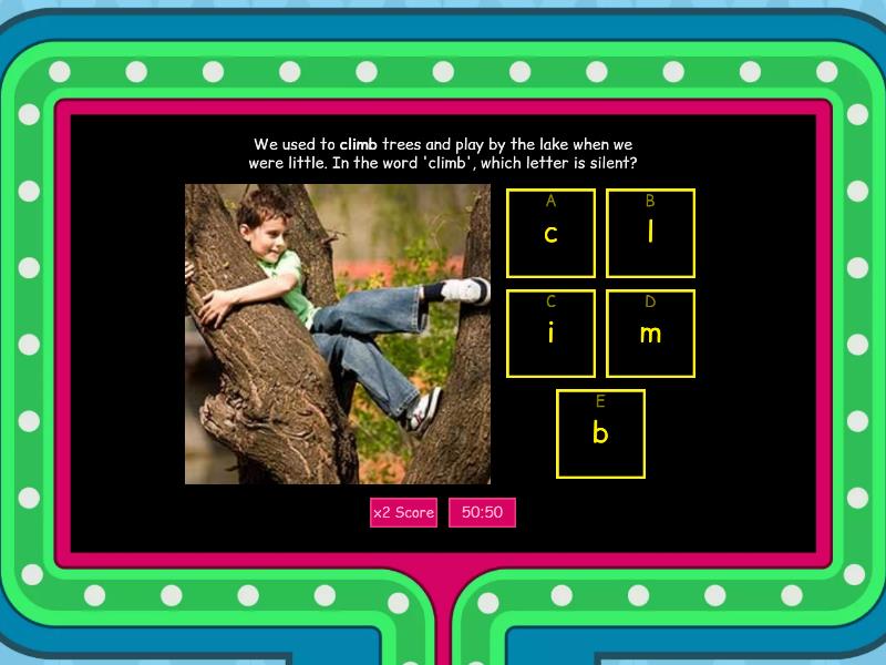 Silent Letters - Gameshow quiz