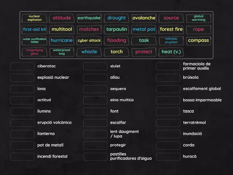 Synchronize 4 - Unit 5 vocabulary - Match up