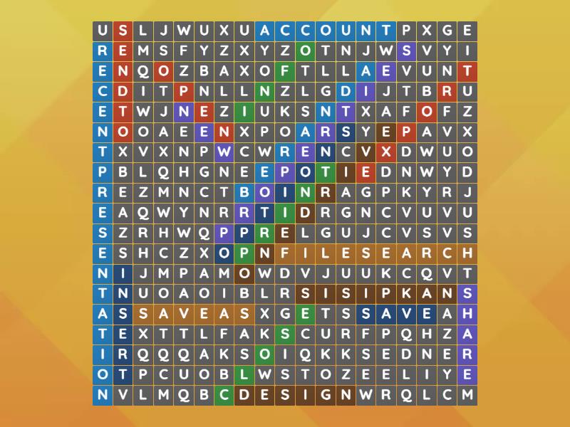 submenu ppt - Wordsearch