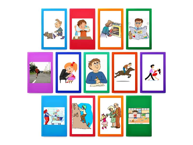 Crocodile Present Simple/Actions - Flip tiles