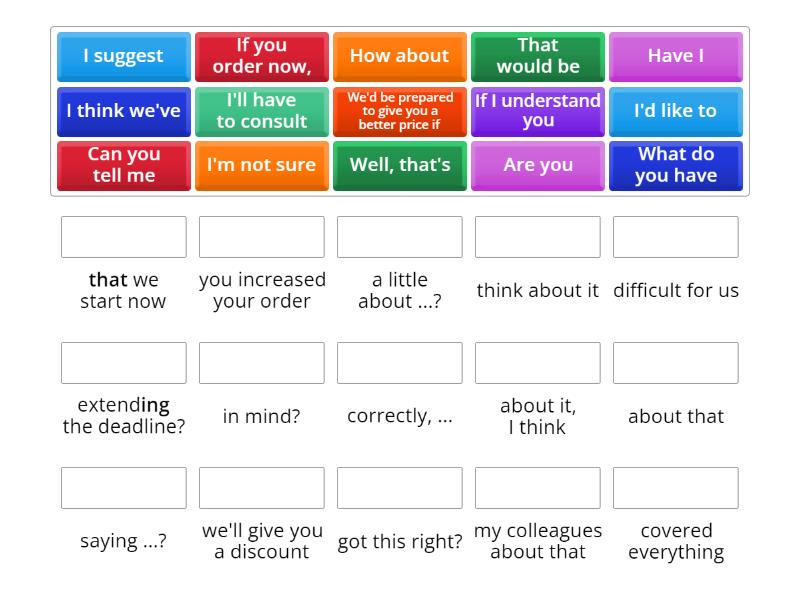 Negotiating - Match up