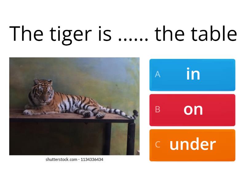 Animal prepositions: in on under - Quiz