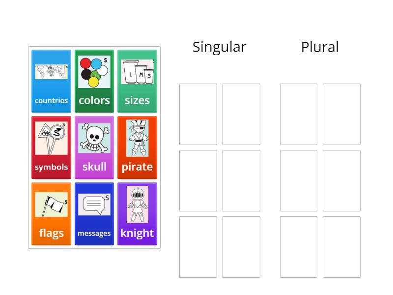 CHAPTER 1 - SINGULAR AND PLURAL NOUNS - Group sort