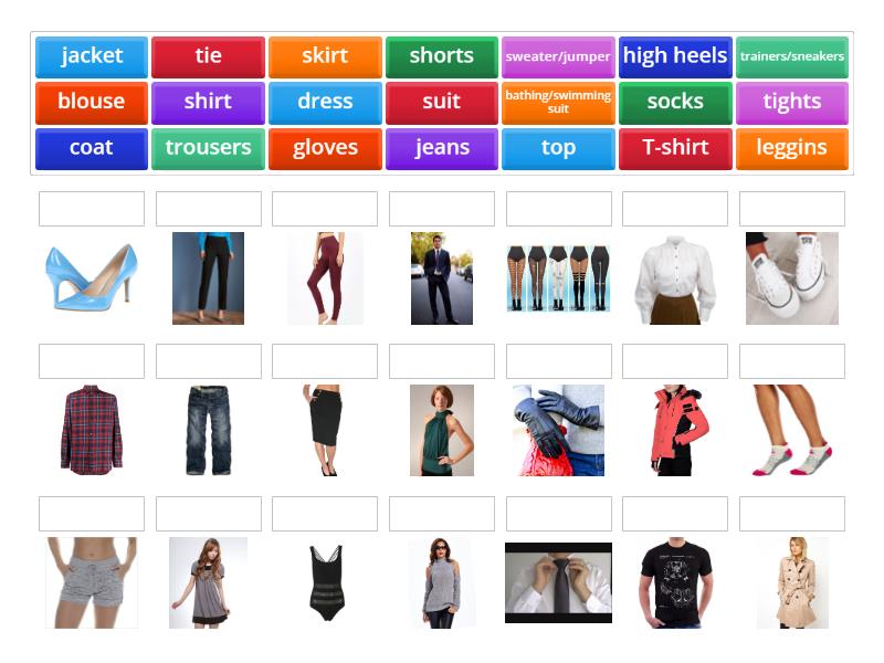 Face2face Elementary 7C Clothes - Match up