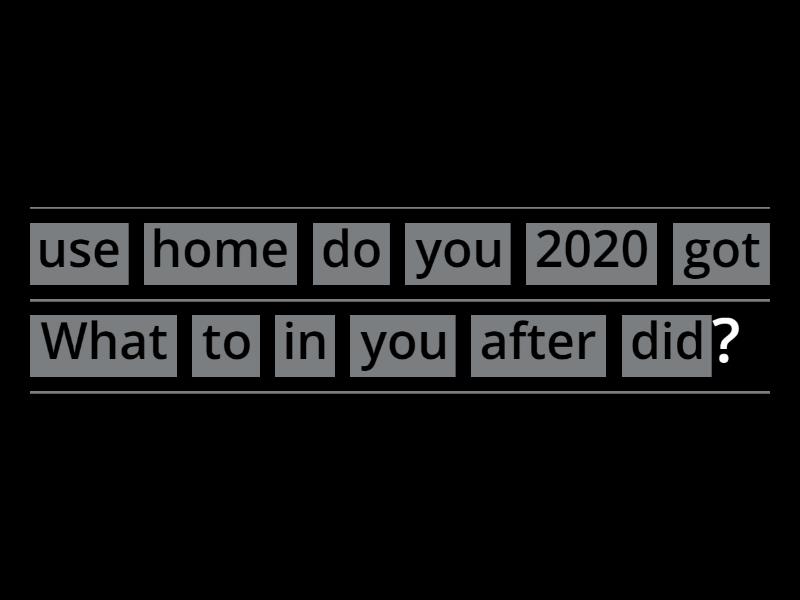 A2-3 Collocations with get (Speaking) - Unjumble