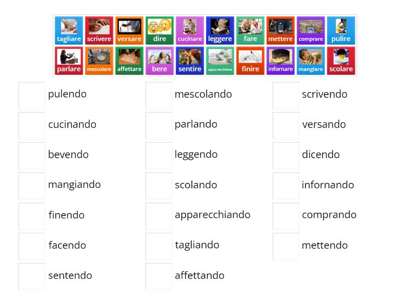 Gerundio - italiano - Match up