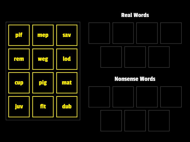 Real vs. Nonsense - Group sort