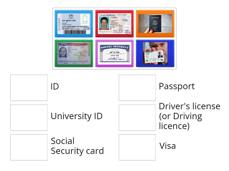 Types of ID - Match up