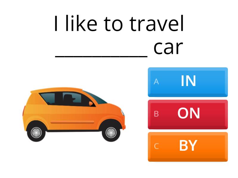 Prepositions with vehicles - Quiz