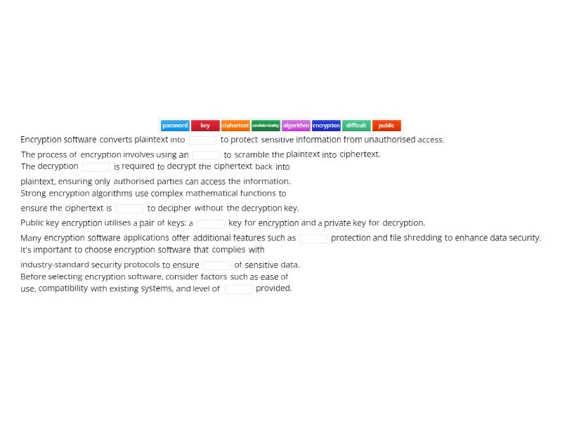 Encyrption Software - Complete the sentence