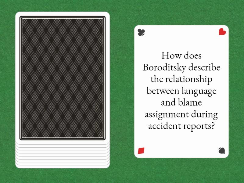 How language shapes the way we think ACTIVITY. - Speaking cards