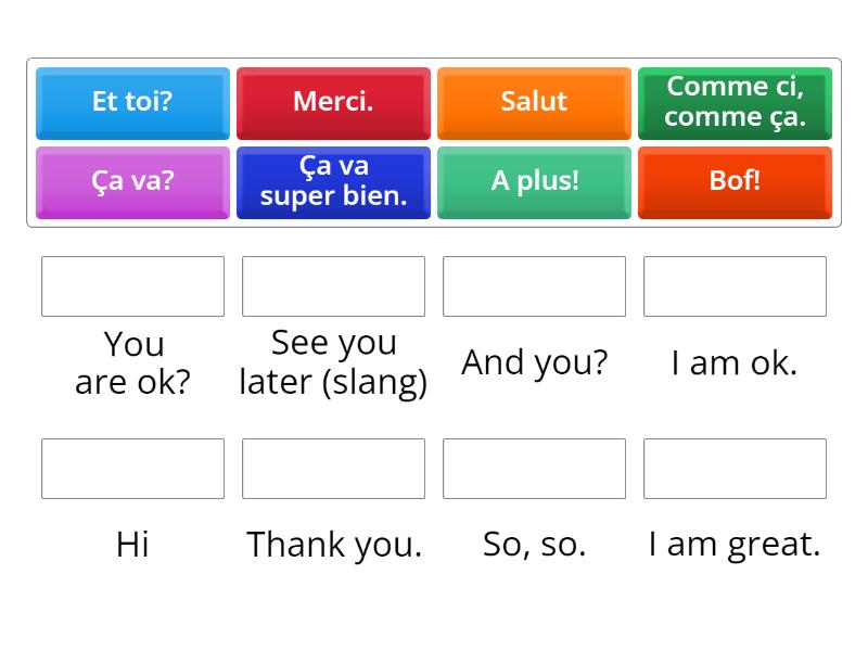 Salutations - Match up