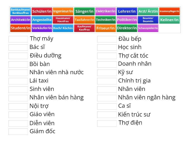 Miteinander A1.1 Berufe - Match up
