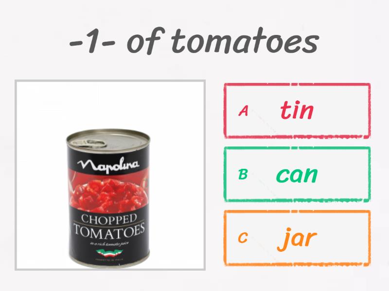 Containers: vocabulary - Quiz