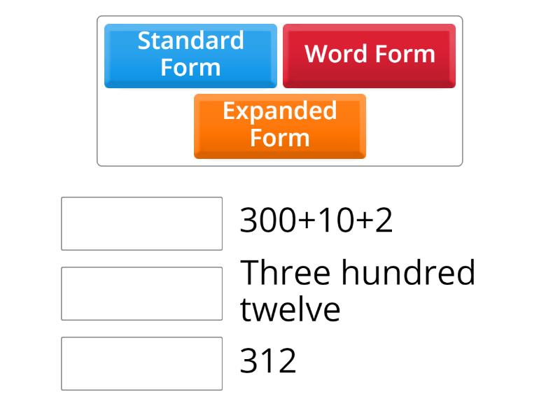 Number Forms - Match up