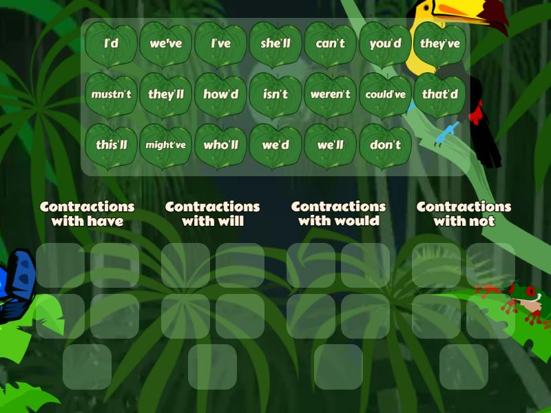 Lesson 30: Contractions - Group sort
