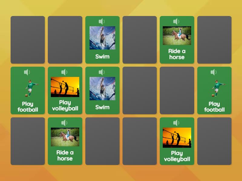 Sports and abilities memory game - Matching pairs