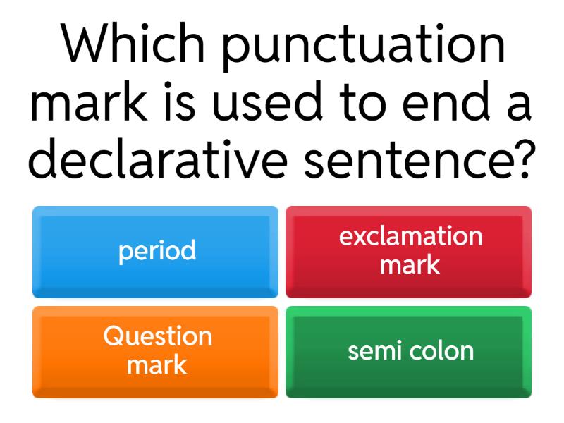 Punctuation marks - Quiz
