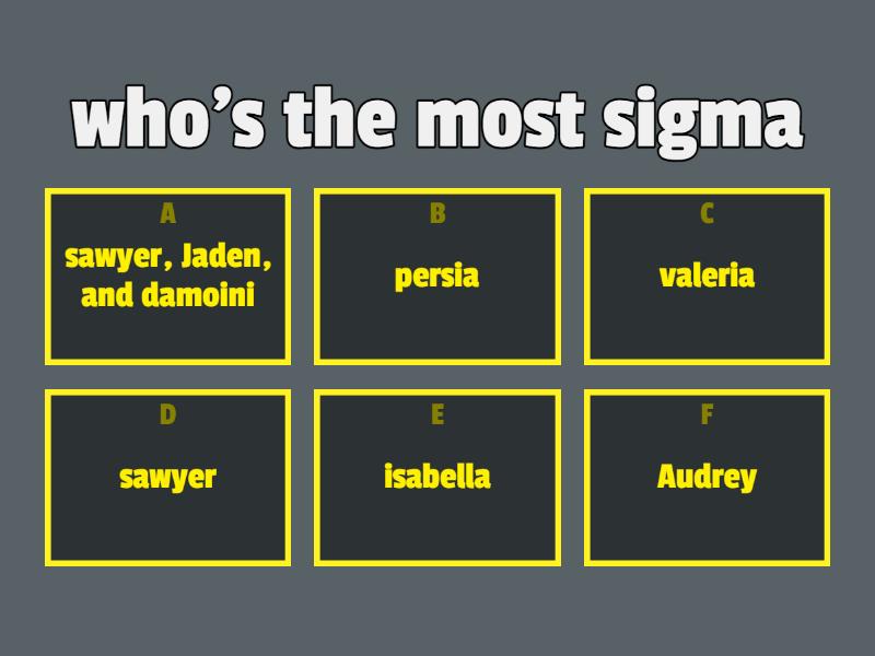 sigma alpha quiz. - Questionário