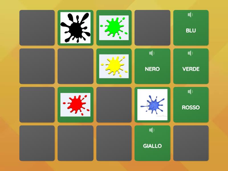 MEMORY DEI COLORI IN ITALIANO - Matching pairs