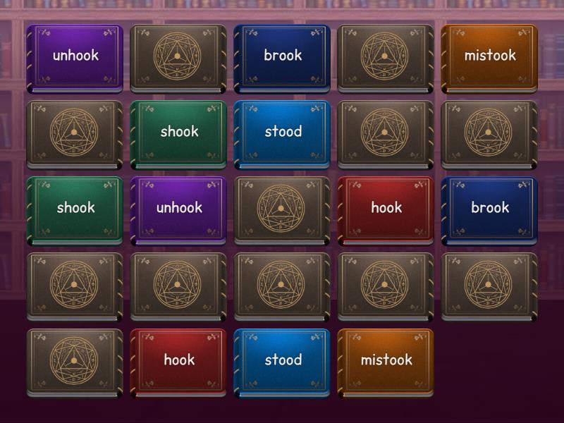 oo (book) 1 & 2-syllable words - Matching pairs