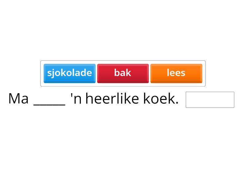 Werkwoorde 2 - Complete the sentence
