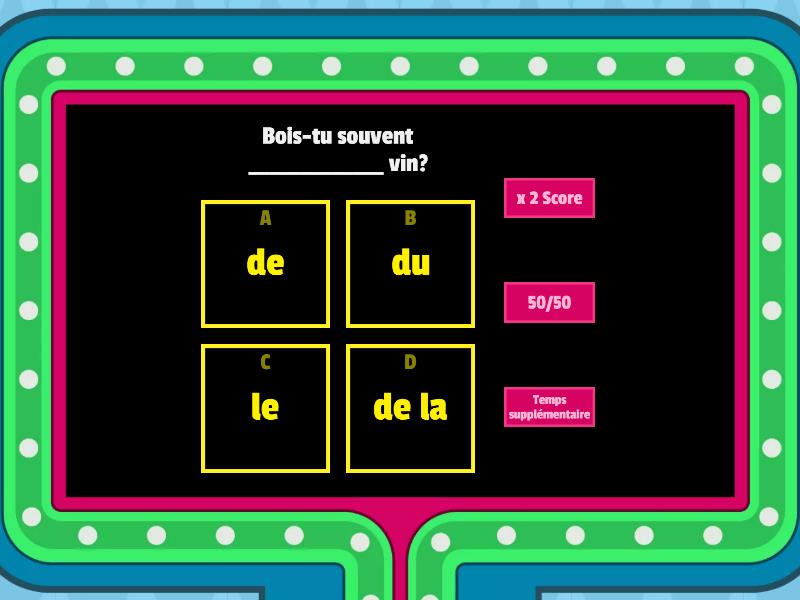 Les déterminants - Gameshow quiz