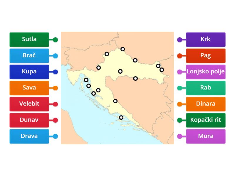 Karta Hrvatske - Labelled diagram