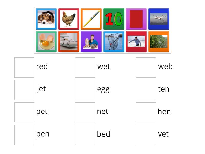 Phonics 2 - Unit 3 - e sounds - Match up