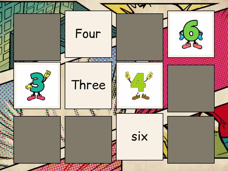Numbers 1-6 - Matching pairs