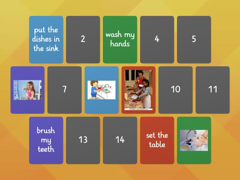 things we do at home - Matching pairs