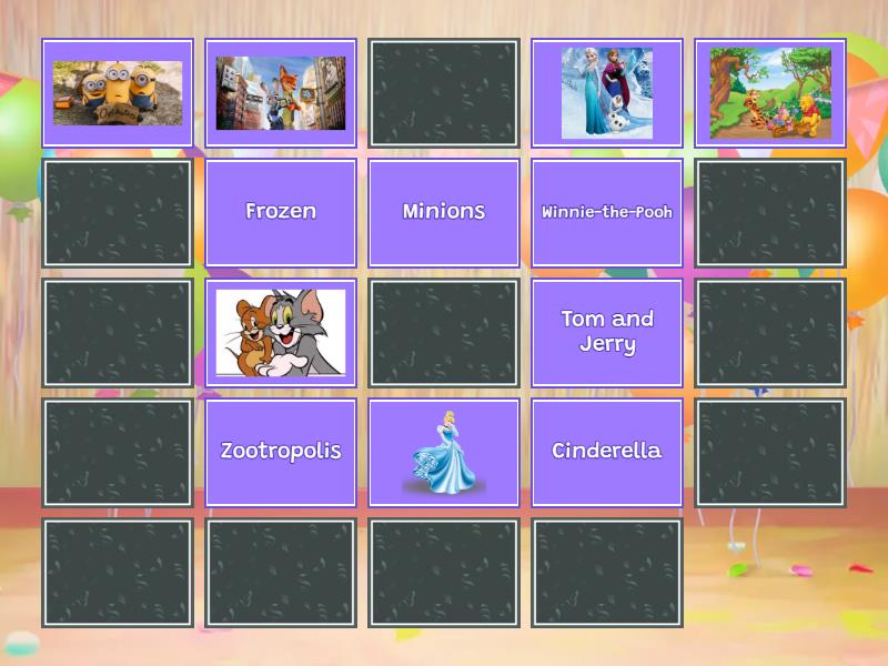 Cartoons - Matching pairs