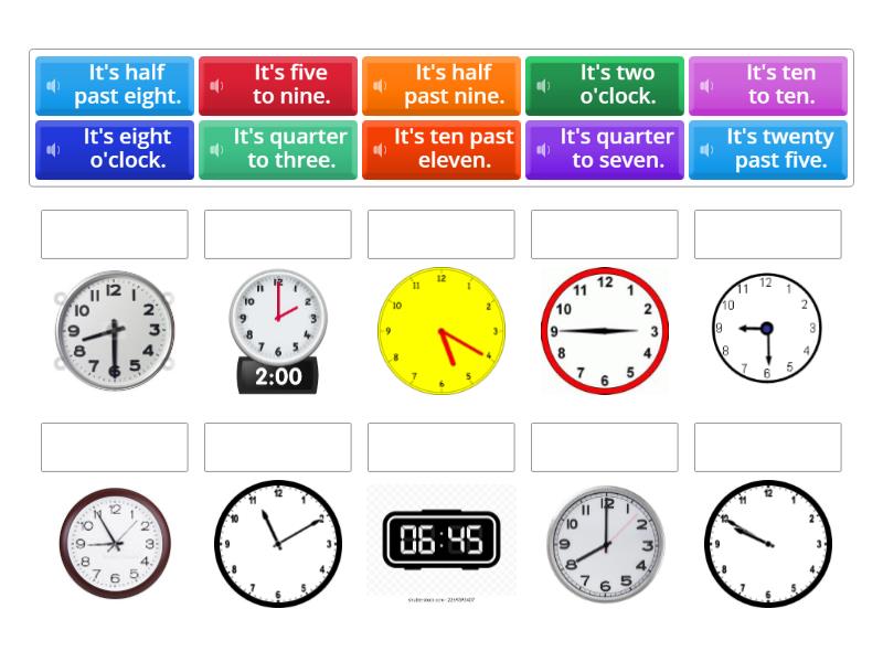 TIME half ten and quarter (sound) - Match up