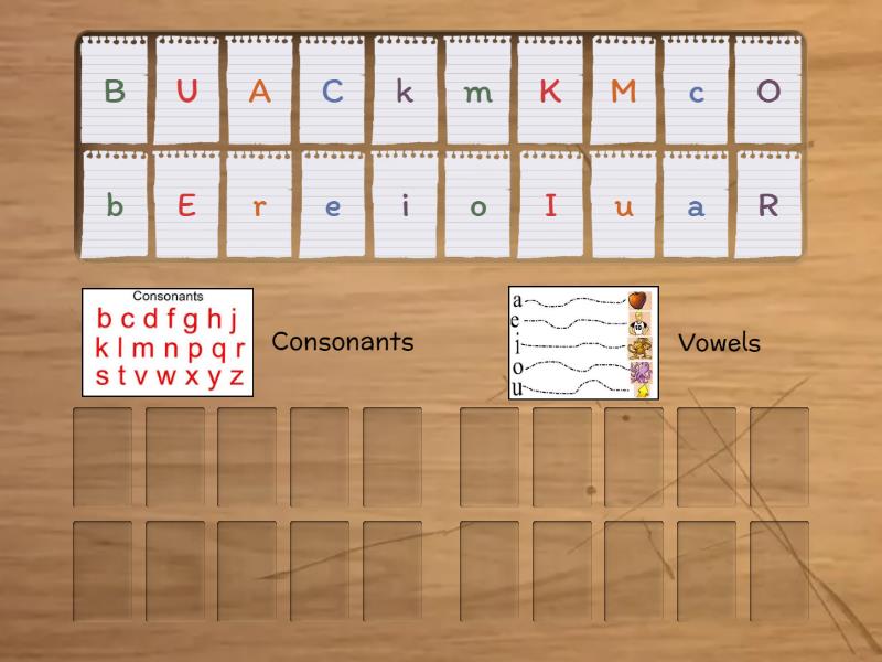 Vowels and Consonants - Group sort