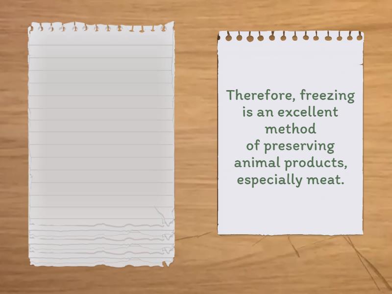 Food Preservation. Freezing - Text - Speaking cards