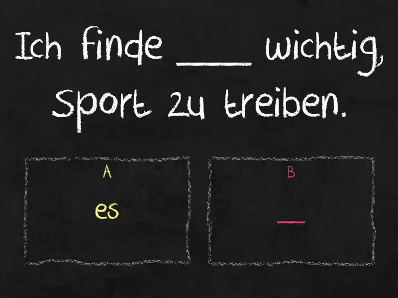 BSK B2 Mit oder ohne "es"? - Quiz
