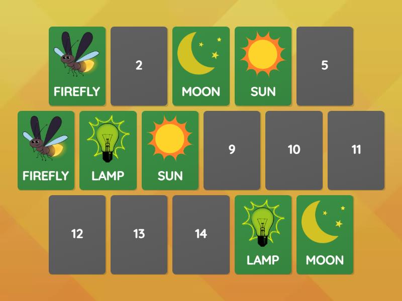sources of light - Matching pairs