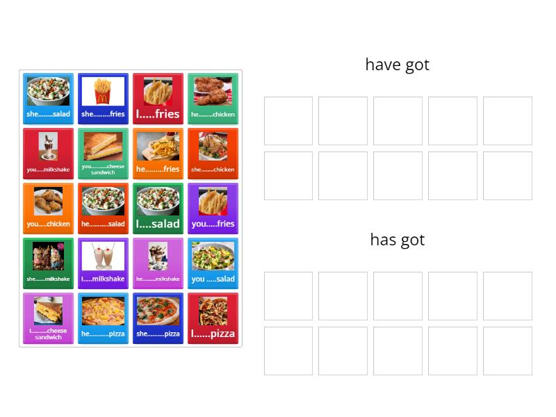 Have/ has got - Group sort