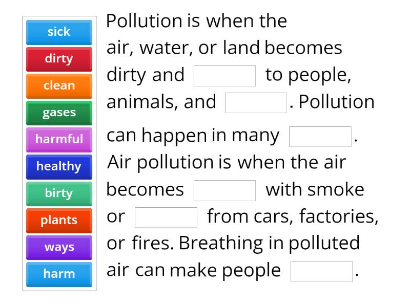 pollution 2 - Complete the sentence
