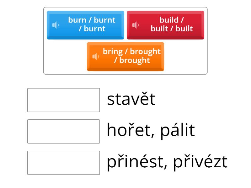 Your Space 3, Irregular verbs, bring - burn - Match up